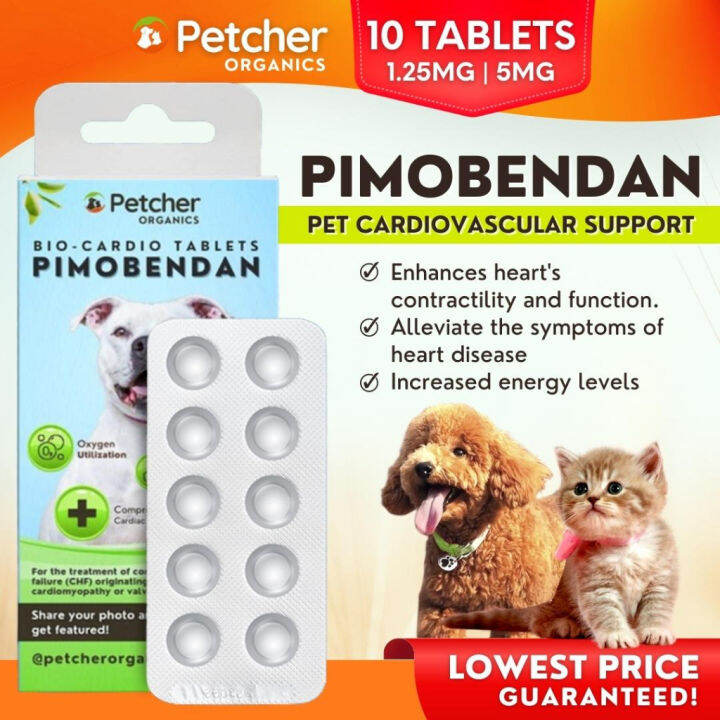 Petcher Organics Pimobendan 5mg and 1.25mg 10 Tablets for Dogs and Cats | Lazada PH