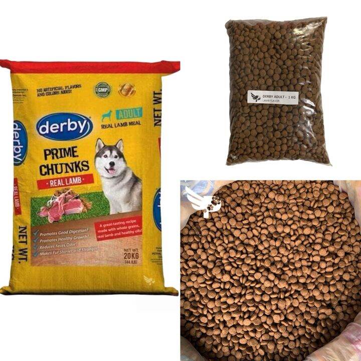 Derby Adult 1kg Repacked - Prime Chunks Real Lamb - Dog Dry Food ...