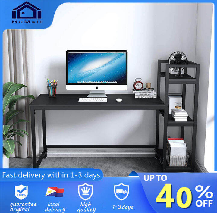 Walnut desktop table for computer set study table with drawer and ...