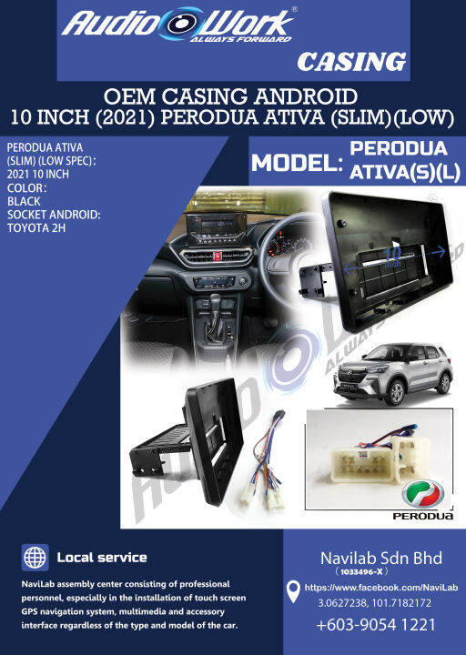 Perodua Ativa 2021 10" Android Player Casing (Slim)(Black) 🔥Ready Stock ...