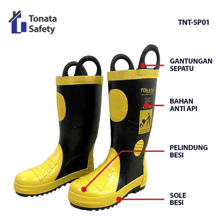 Sepatu Pemadam Kebakaran Tonata / Safety Fire Boot | Lazada Indonesia