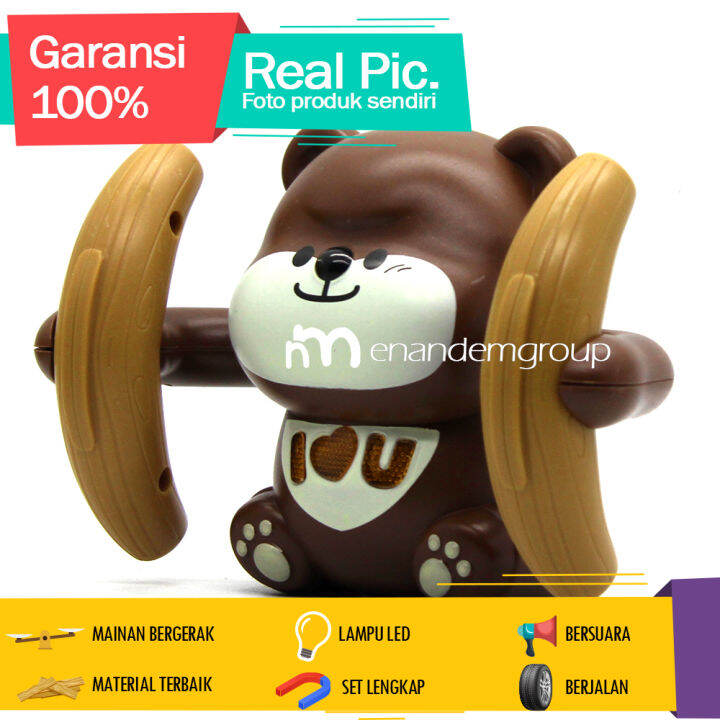 Mainan Keceriaan Anak Robot Beruang Berjalan Bergerak Lampu LED ...