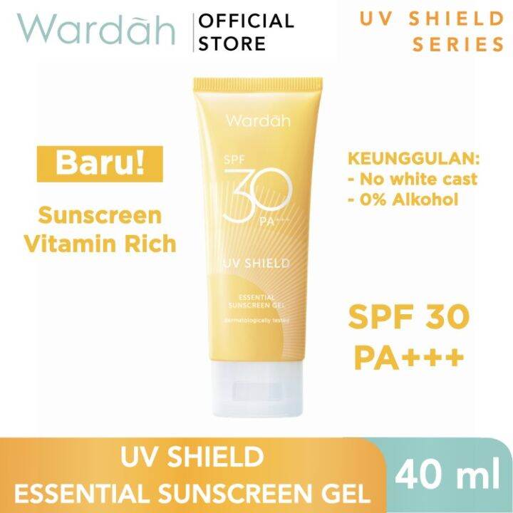 Wardah UV Shield Essential Sunscreen Gel SPF 30 PA +++ 40 ml | Lazada Indonesia