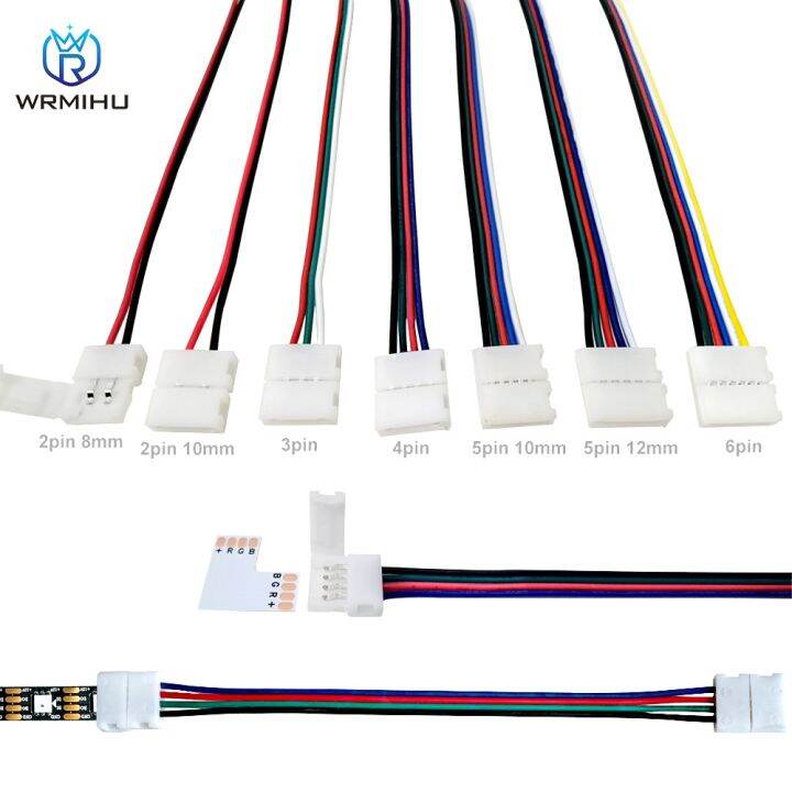 2pin 3pin 4pin 5pin 6pin LED Connector Double Clip Connector Cable Wire 8mm 10mm 12mm For 3528 ...