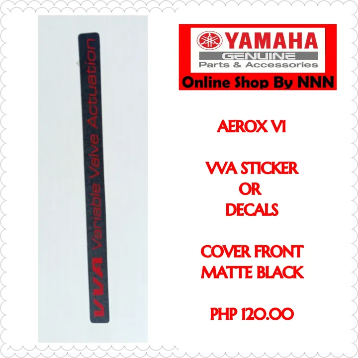 VVA STICKER OR DECALS FOR COVER FRONT MATTE BLACK AEROX V1 YAMAHA ...