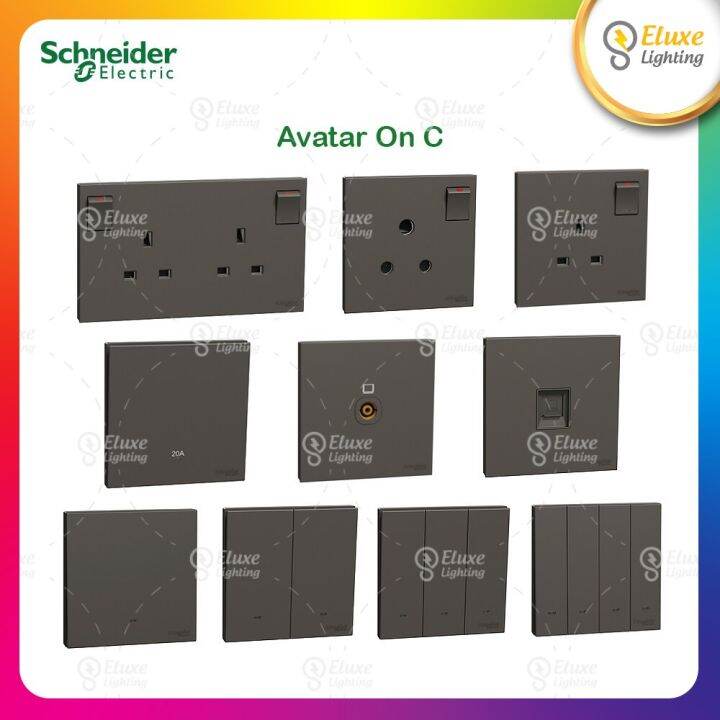 SCHNEIDER AVATARON C SERIES DARK GREY SWITCHES & SOCKETS [FULL RANGE ...