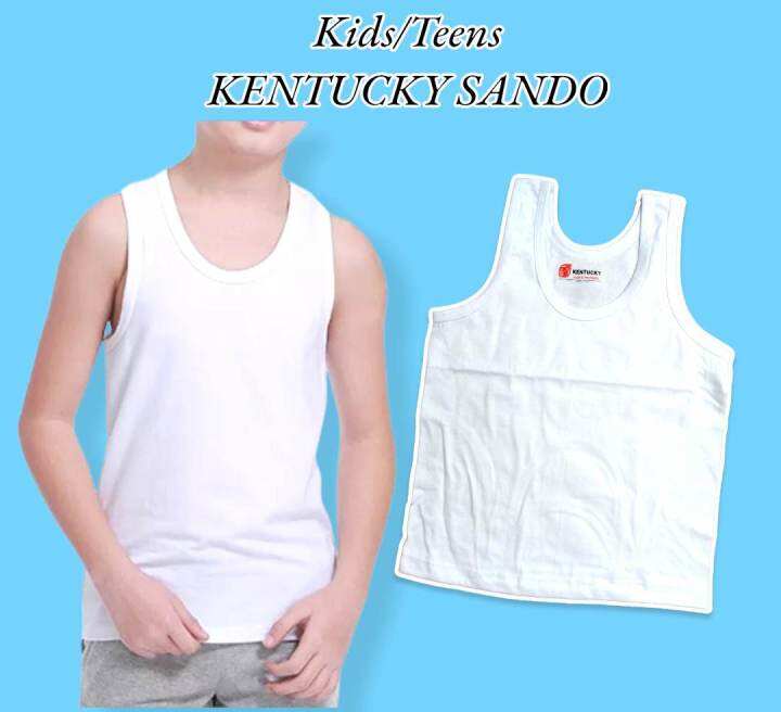 KIDS/TEENS KENTUCKY WHITE SANDO- PLAIN WHITE INNER FIT SANDO OF ...