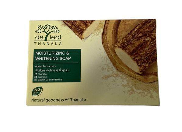 De Leaf THANAKA Moisturizing & Whitening Soap สบู่ เดอ ลีฟ ทานาคา 100gm ...
