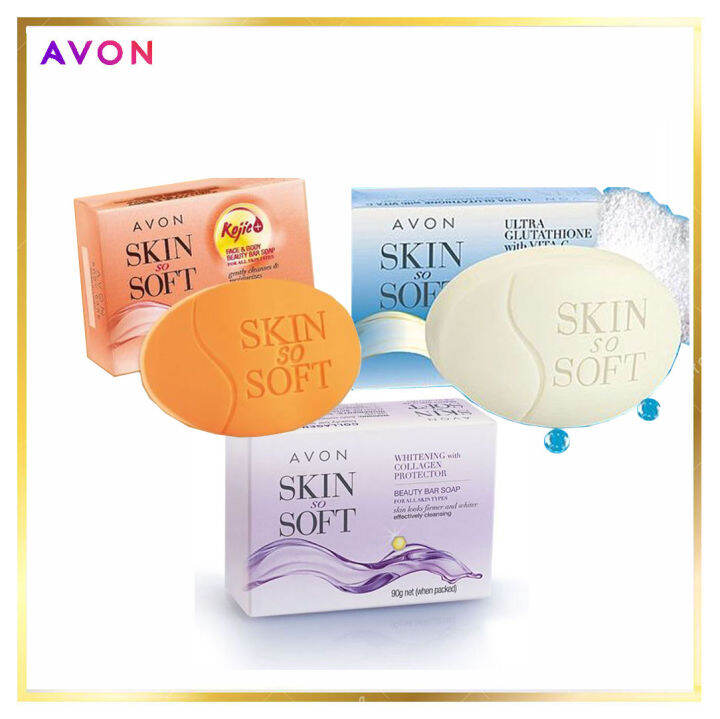 Avon Skin So Soft Beauty Bar Soaps 90 g - Collagen Protector / Kojic / Ultra Glutathione with ...