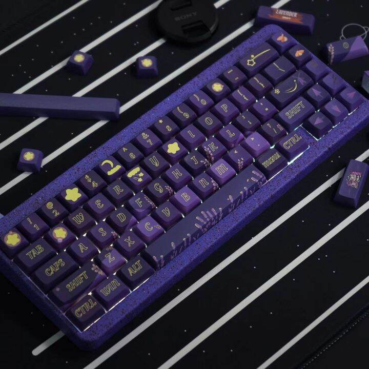 Lavender Theme Keycap 127 Keys XDA Profile PBT Five-Sided Sublimation ...