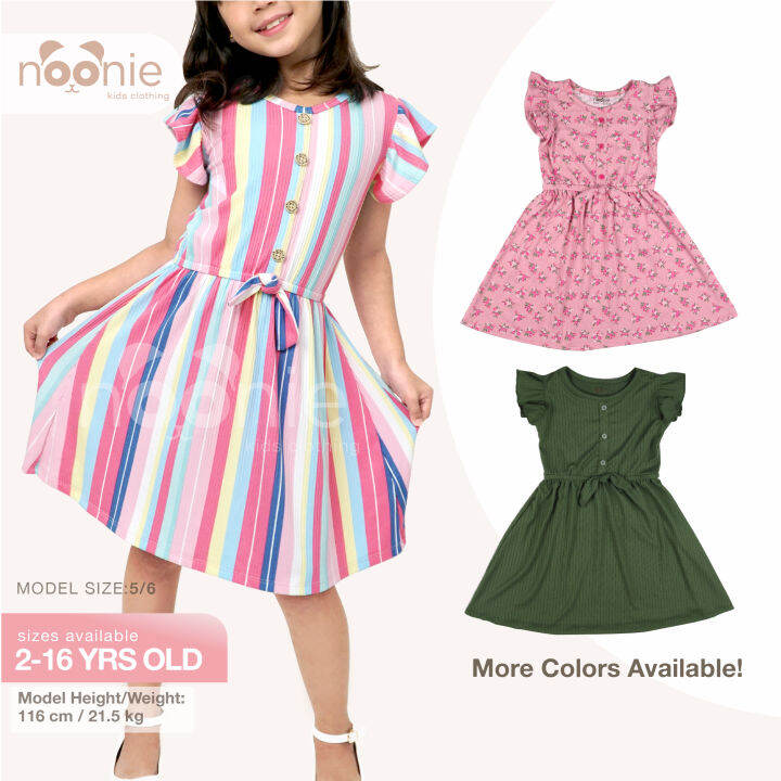 Noonie Kids - Girls Dress - 1-16 years old - Flutter Sleeves ...