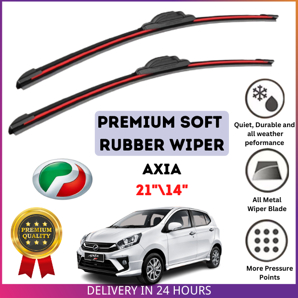 PERODUA AXIA 2014-2022 PREMIUM SOFT RUBBER WIPER BLADE (2PCS/SET) | Lazada