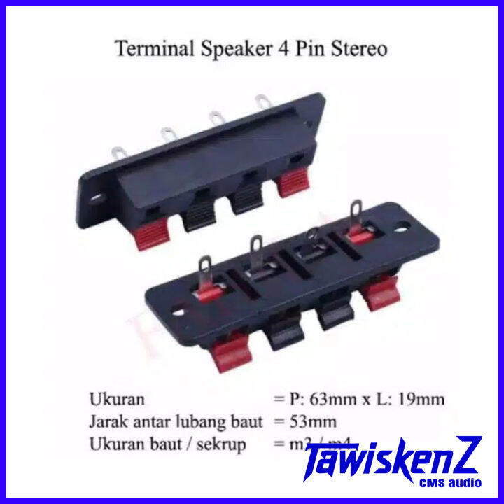 Terminal Jepit Speaker 4 pin Stereo. | Lazada Indonesia