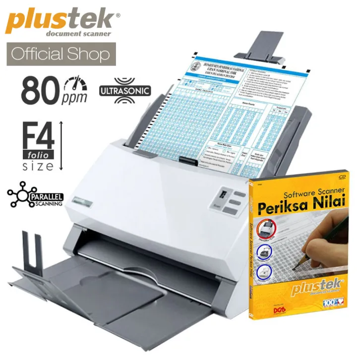 PLUSTEK SCANNER PRIKSA NILAI LJK PS3180U (80 lbr/mnt) - (ADF) | Lazada Indonesia