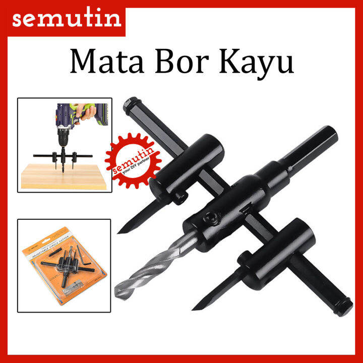Mata Bor Kayu / Adjustable Circle Cutter / Hole Saw / Matabor ...