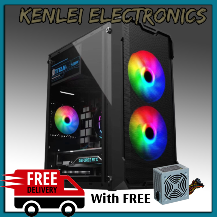 KENLEI KEYTECH T100 Tempered Glass Gaming PC / Desktop Case MICRO ATX ...