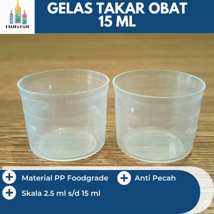 Gelas Takar Obat Anak 15 ml / Sloki Plastik Takar 15 ml Foodgrade Export Quality (isi 10 pcs ...