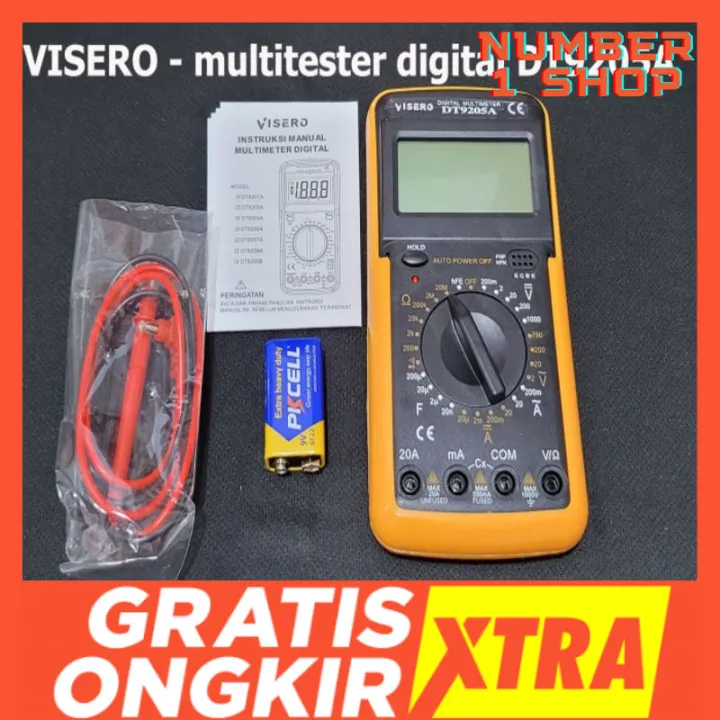 Multitester Digital Jumbo Visero Dt9205A Buzzer / Avometer/ Multimeter ...