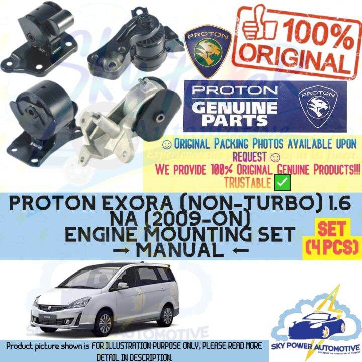PROTON EXORA 1.6 NA (NON-TURBO) (MANUAL) 100% ORIGINAL PROTON GENUINE ENGINE MOUNTING (SET) | Lazada