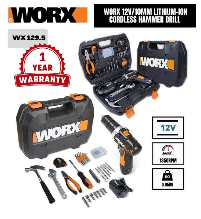 Worx WX129.5 Smart Set 12V Lithium-Ion Cordless Hammer Drill | Lazada