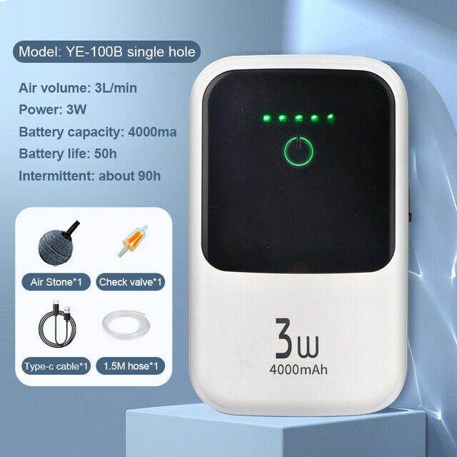 YE-100B Stone Ultra-Quiet USB Charging Aquarium Oxygen Pump Fish Tank ...