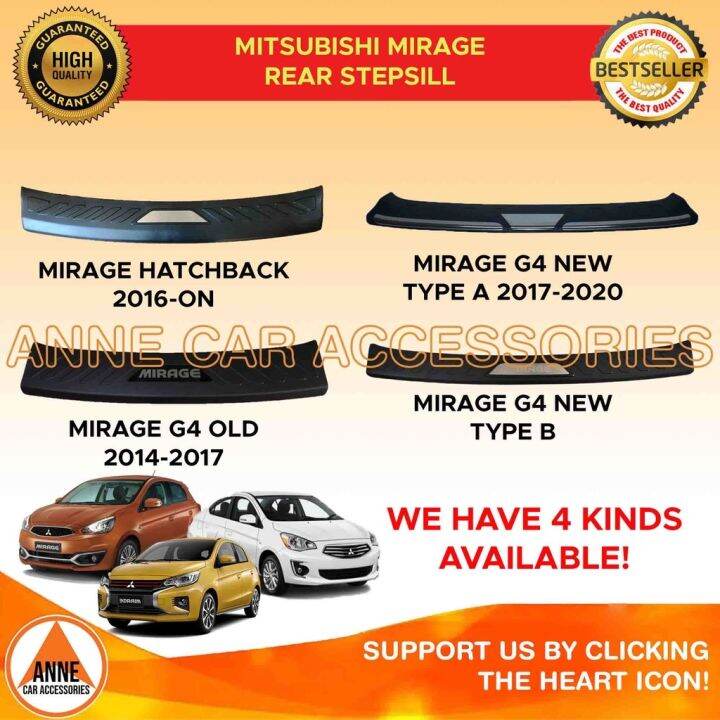 Rear Stepsill for Mitsubishi Mirage G4 Sedan 2014 - 2017 Old / 2018 ...