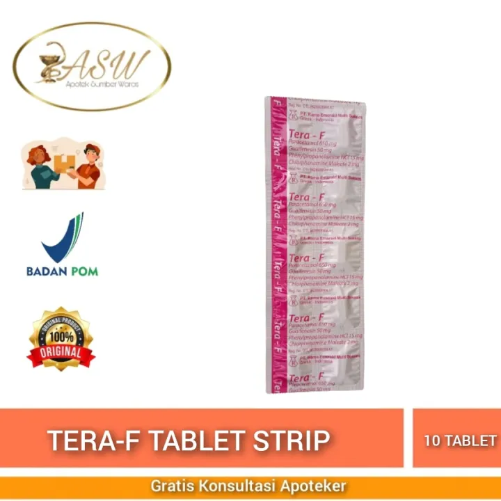 TERA-F STRIP ISI 10 TABLET/ TERA-F OBAT BATUK, PILEK DAN DEMAM | Lazada ...