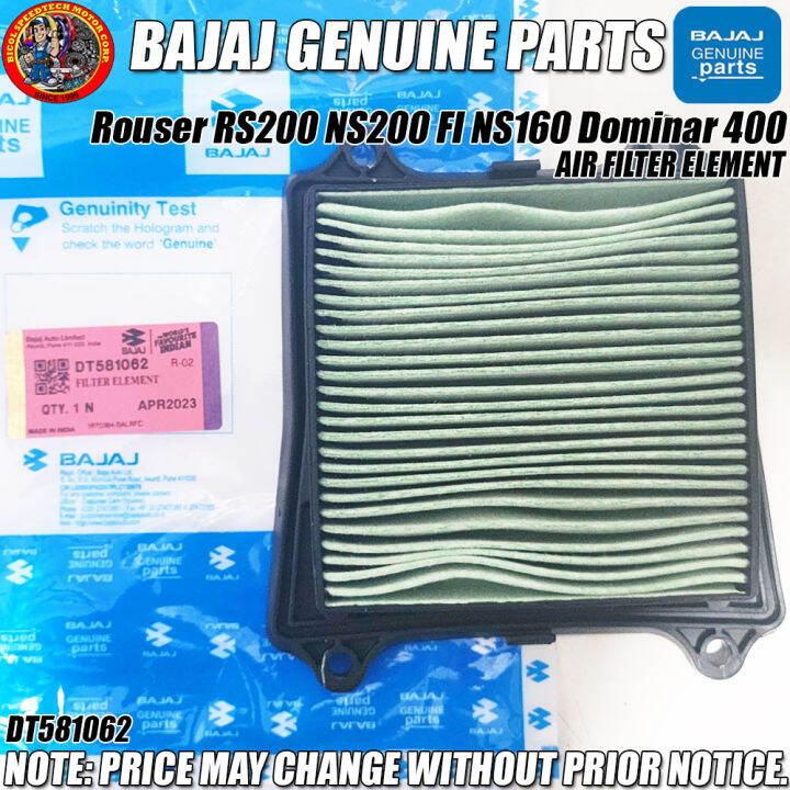 AIR FILTER ELEMENT Rouser RS200 NS200 FI NS160 Dominar 400 (KMC ...