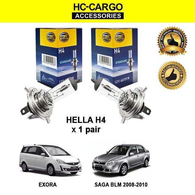 (1-PAIR) HELLA Standard H4 Bulb 12V 60/55W Car Headlight Bulbs For Saga ...