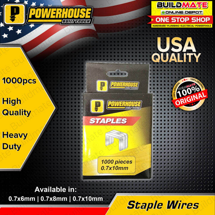 POWERHOUSE Staple Stapler Wire Nail for Gun Tacker 1000 PCS /PACK LIGHT ...