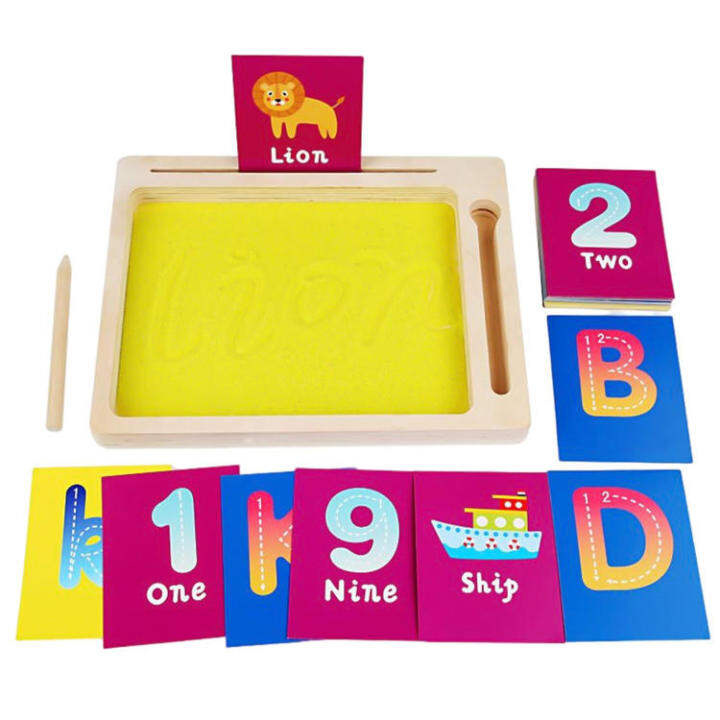 Sand Tracing Tray Wooden Letters Visual Practice Writing Toy Homeschool ...