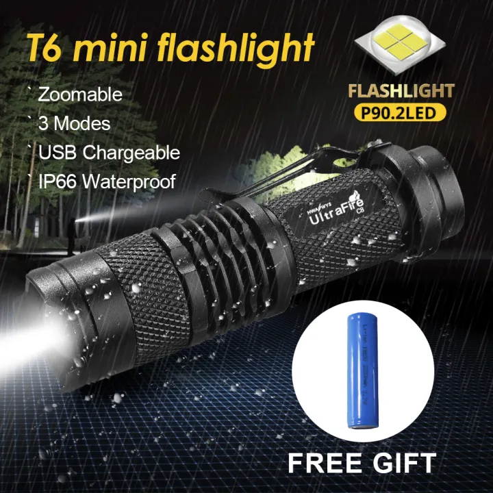 Original Ultrafire Torch Light Powerful Zoom 50000LM T6 3 Modes ...