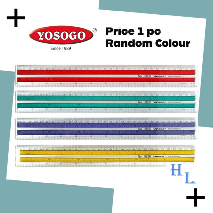 Yosogo 30cm Hard Plastic Ruler 8830 Pembaris Plastic Keras | Lazada