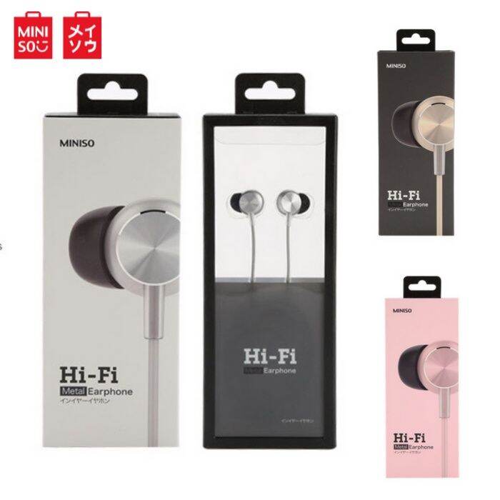 Miniso CD Pattern Hi-Fi In-Ear Metal Texture Stereo Earphones for ...