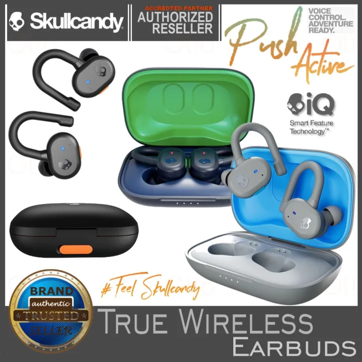 SKULLCANDY PUSH ACTIVE True Wireless In-Ear Earbuds iQ Technology Sweat ...