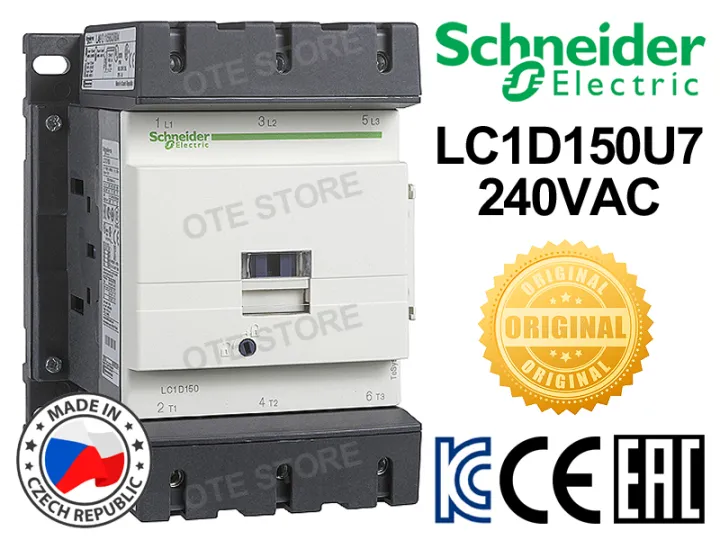 Schneider LC1D150U7 AC240V 3 Pole Contactor 施耐德交流接触器 (Made In Czech Republic) | Lazada
