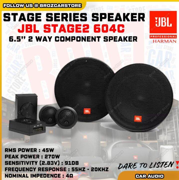 🔊 Original JBL Stage2 604C 6-1/2 (160mm) 2 Way Component Speaker 45W RMS Power 270W Peak Power ...