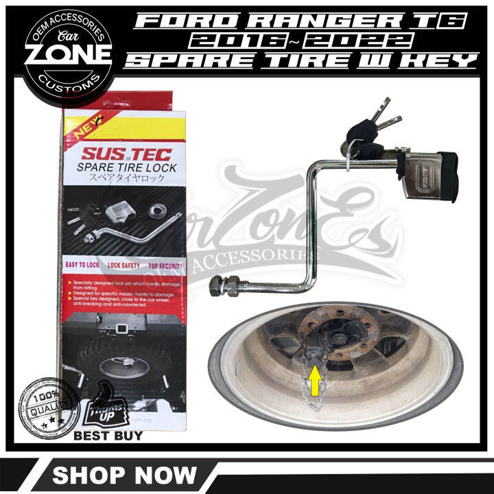 Ford Ranger T6 2016-2022 SUSTEC Spare Tire Lock with Key | Lazada PH