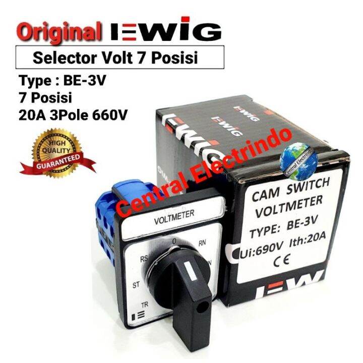 Selector Volt EWIG BE-3V 7Posisi 20A 3Pole 660V. | Lazada Indonesia