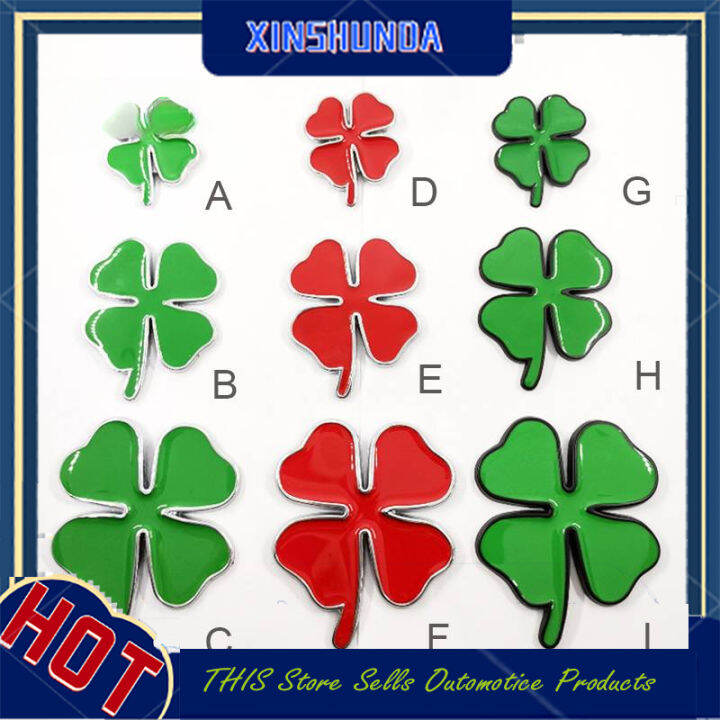 XSD 1 x Metal Four Leaf Clover Lucky Logo Car Auto Motor Decorative ...