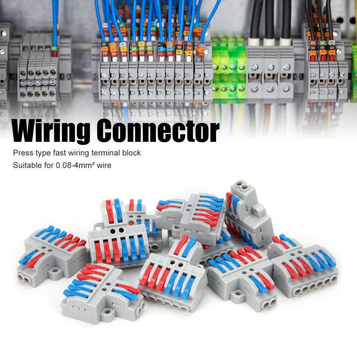 10Pcs Wire Conductor Connector 2in6out with Fixed Hole 4mm Splitter ...