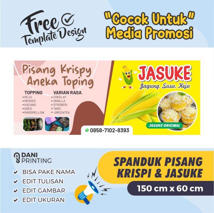 Banner Spanduk PISANG KRISPI & JASUKE150 X 60cm BISA DI EDIT | Lazada ...