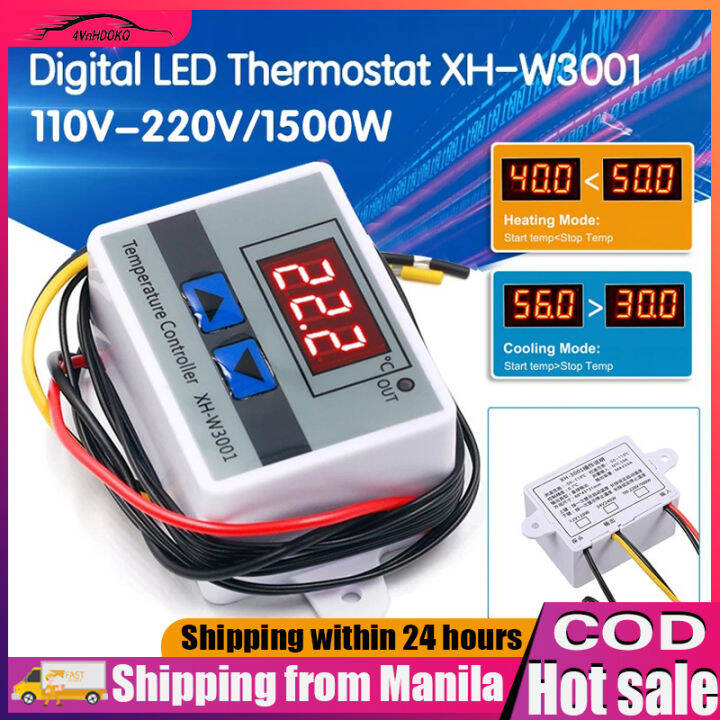 【24 Hours Delivery】XH-W3001 Multifunction Digital Temperature Controller DC12/24V AC110-220V ...