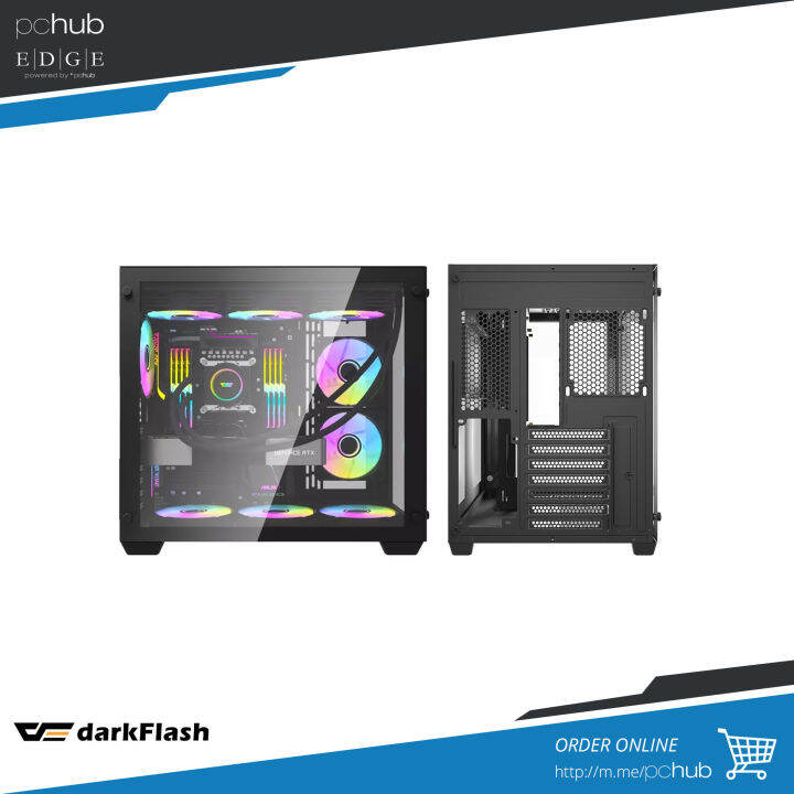 darkFlash Exquisite C285MP TG, black, mATX | Lazada PH