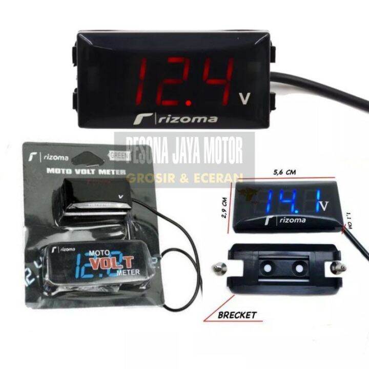 Volt Meter Rizoma Voltmeter Rizoma Volt Meter Motor Volt Meter Aki Digital Alat Pengukur Aki ...