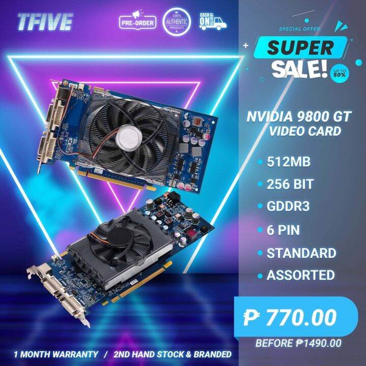 Spot Nvidia 9800gt 512mb 256bit Ddr3 Assorted Gpu Graphic Card Lazada Ph 