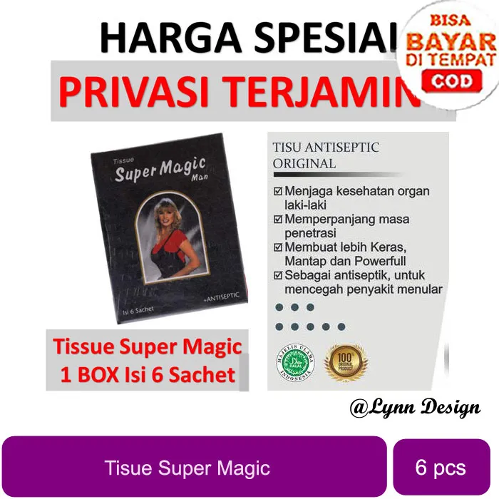 Tisu Magic Man Original isi 6 Sachet Tissue Super Magic Power Tissu ...