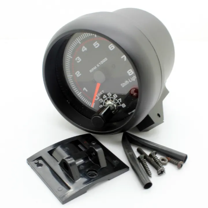 Universal 3.75'' Car Tacho Rev Counter Gauge Tachometer W/Red LED RPM ...