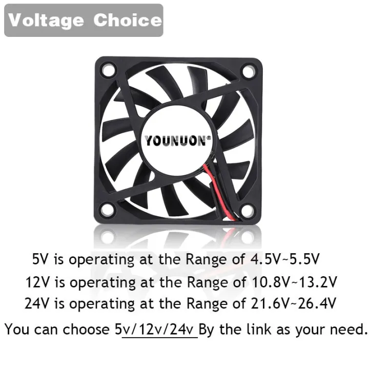 【Cw】2PCS 60mm 5V 12V 24V Brushless USB 2PIN 3PIN DC Cooler Fan 60x60x10mm 6010 6cm For Computer ...