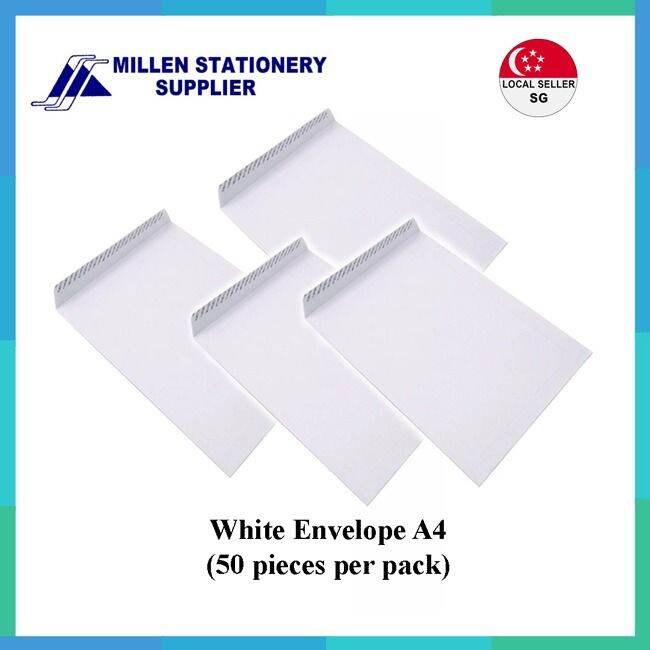 White A4 Envelopes (Pack of 50) [Millen Stationery] | Lazada Singapore